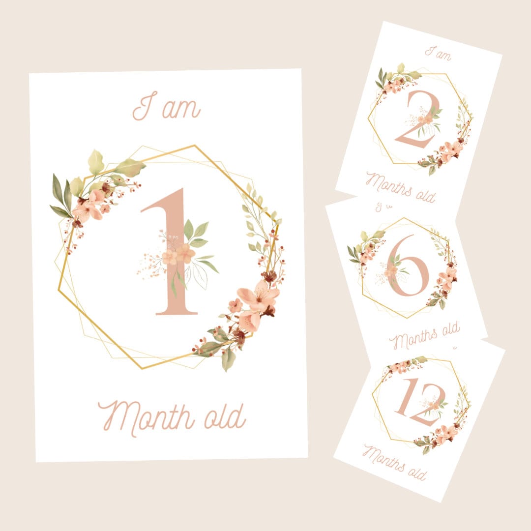 Milestone Cards Baby 12 Month Cards My First Year Birth Gift Digital - Etsy
