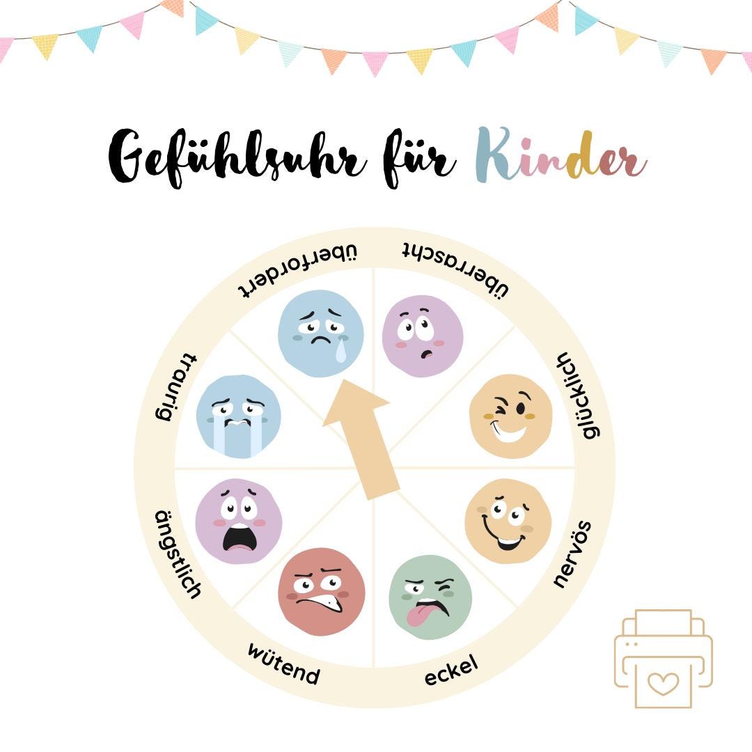 Emotions Wheel Children, Kindergarten and School, Montessori, Feelings ...