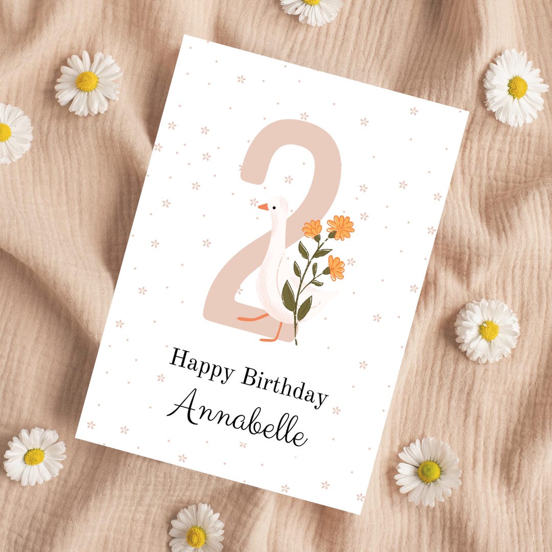 Personalized Birthday Card Duck Postcard A6 – Birthday Card for Kids 1 ...