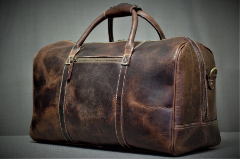Personalised Handmade Leather Duffel Bag Large Travel Bag Mens