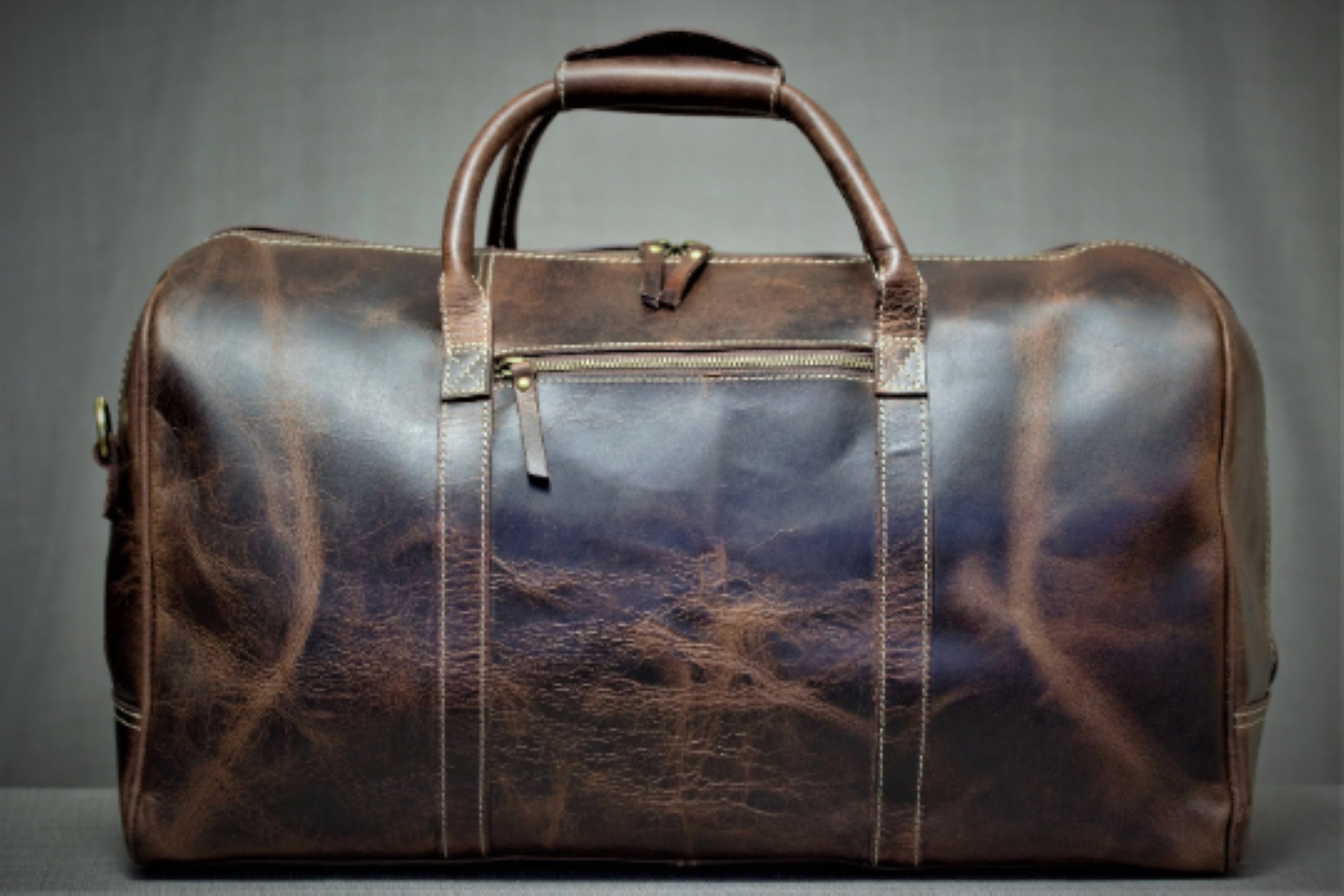 Personalised Handmade Leather Duffel Bag Large Travel Bag Mens