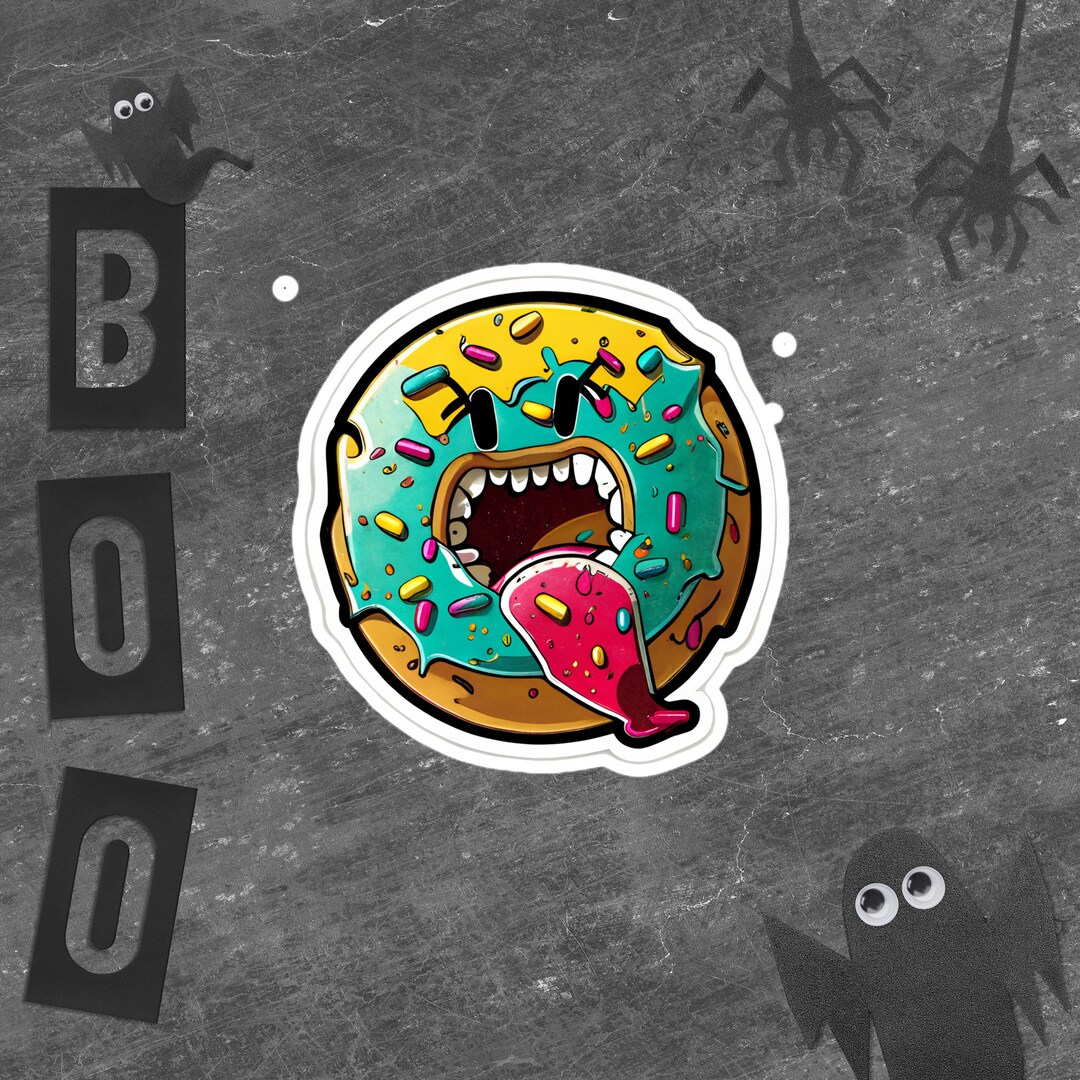 Doughnut Sticker Food Sticker, Foodie, Cool Vibes, Bright Sticker ...