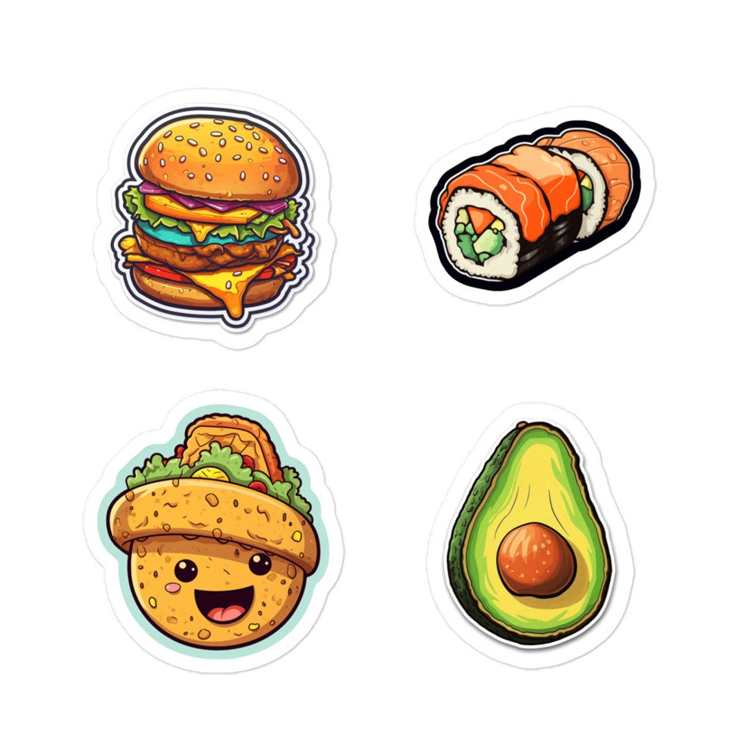 Food Sticker 4 Pack - Etsy