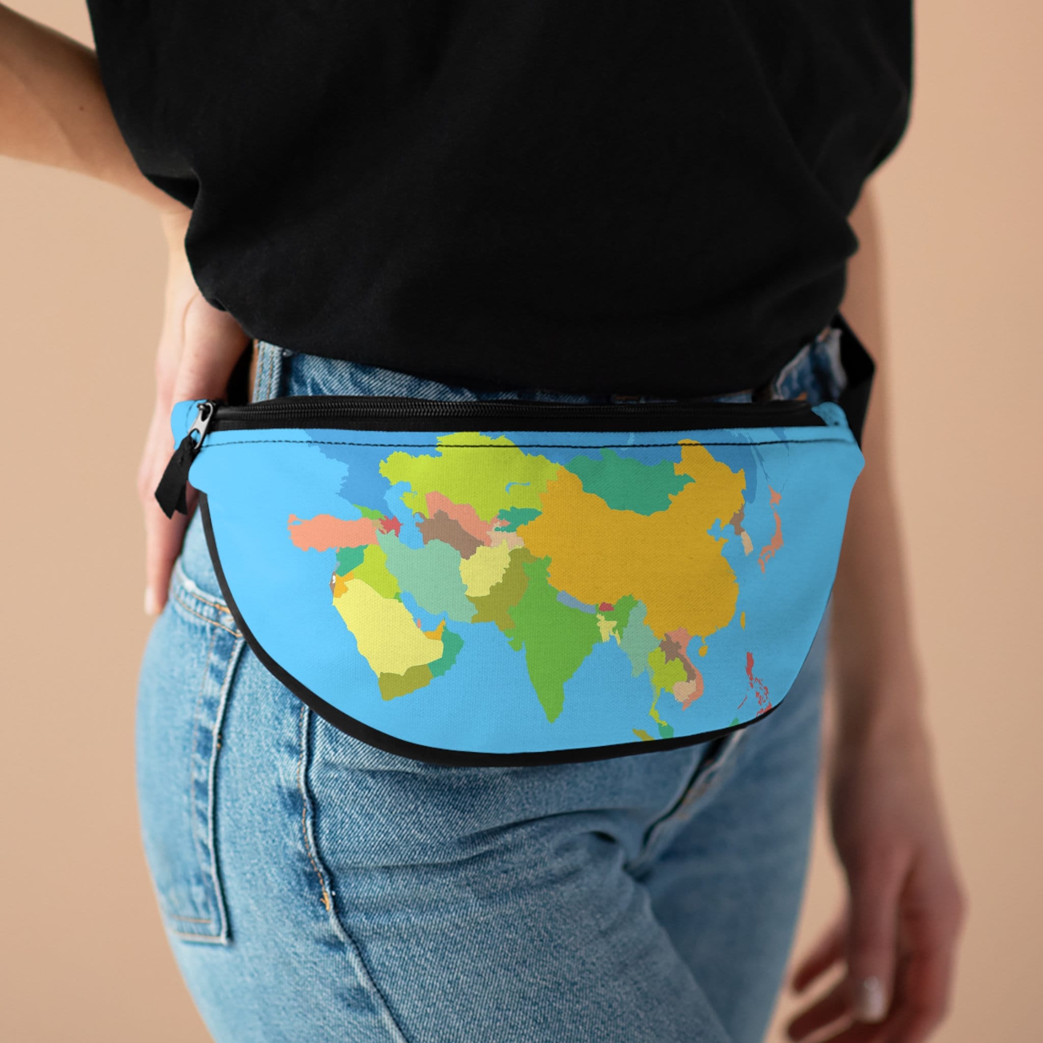 World Map Bag Global Map Belt Purse Earth Crossbody Bag World Bum Bag ...