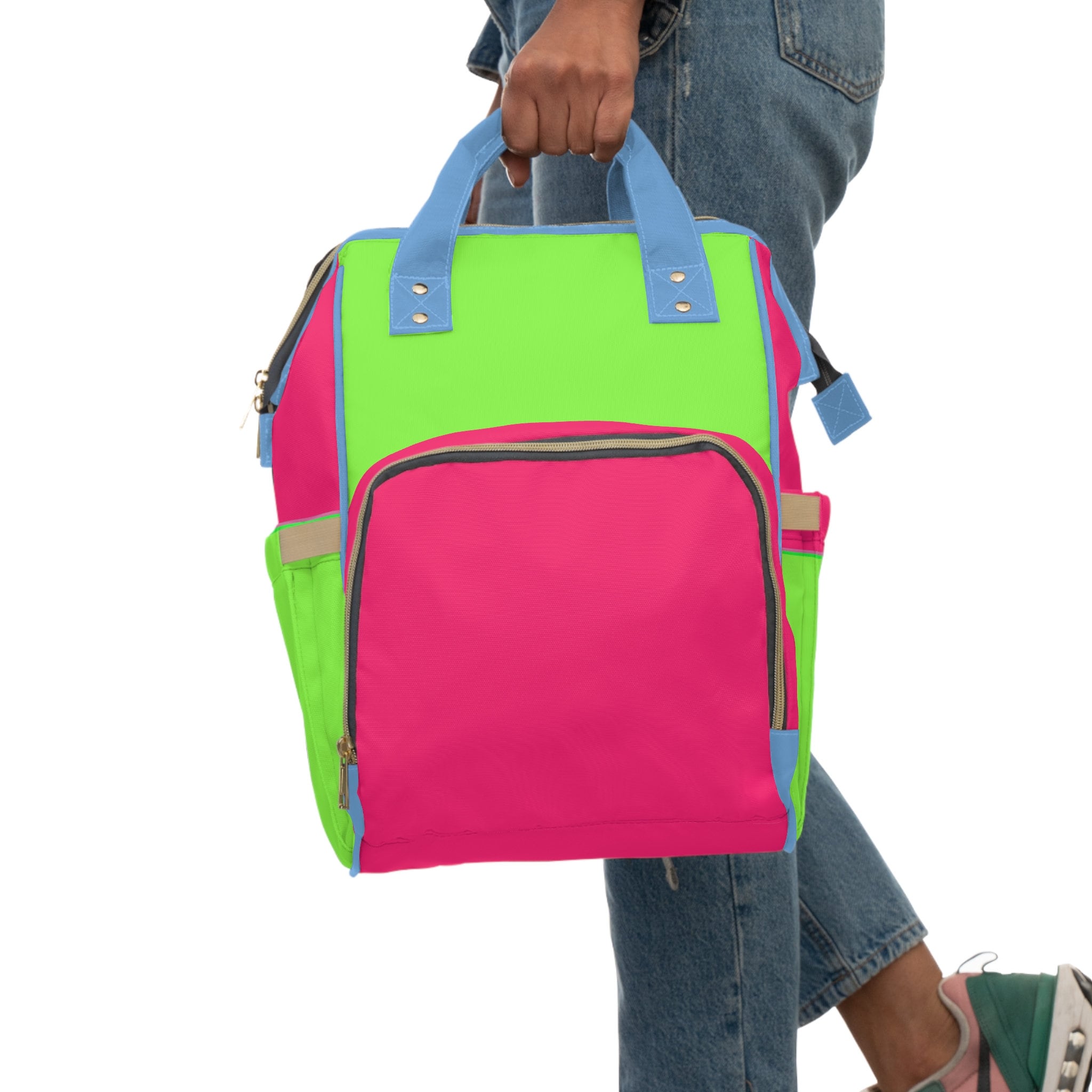 Neon Backpack Pink Neon Green Backpack Custom Pattern Backpacker Great ...
