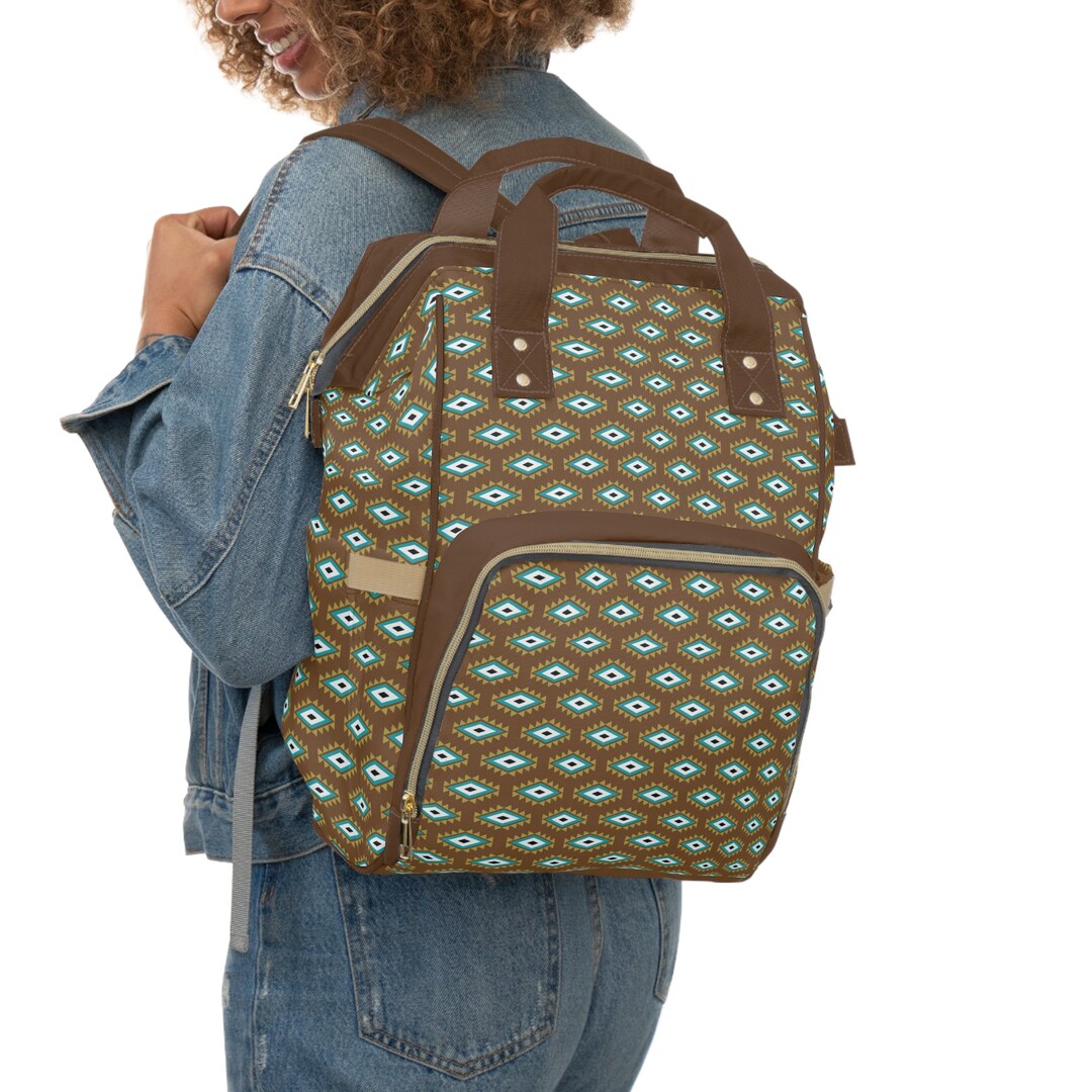 Native Backpack Brown Custom Backpack Aztek American Backpack Turquoise ...