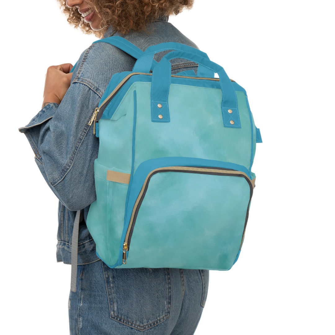 Teal Mom Backpack Pattern With Turquoise Trim Backpack Custom Pattern ...
