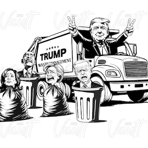 Trump PNG SVG Garbage Truck | Garbage Man Donald Trump | Trump Taking ...