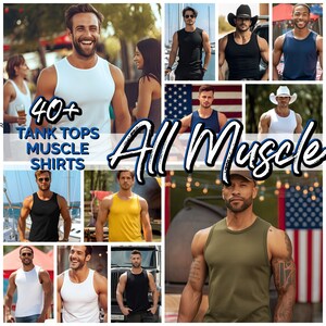 40 Mens Muscle Shirt and Tanks Mockup T Shirt Bundle Mens - Etsy