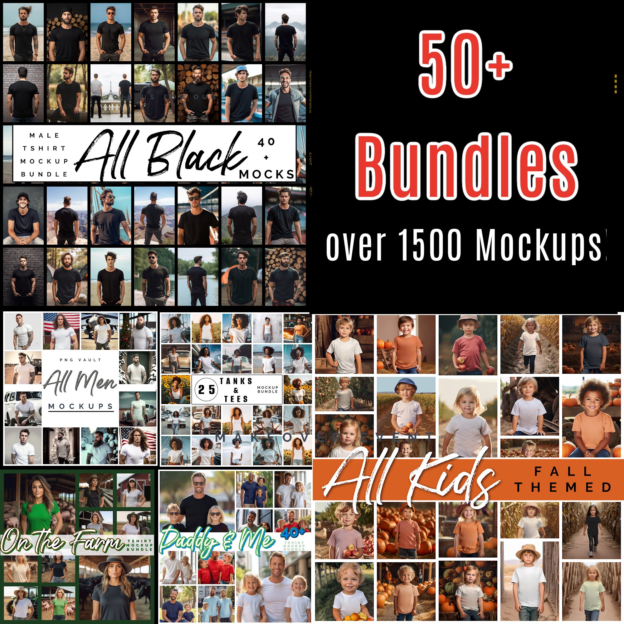 1500+ Mockups Mega Bundle and Growing Every Day! Tshirt Mockup Tank Top ...