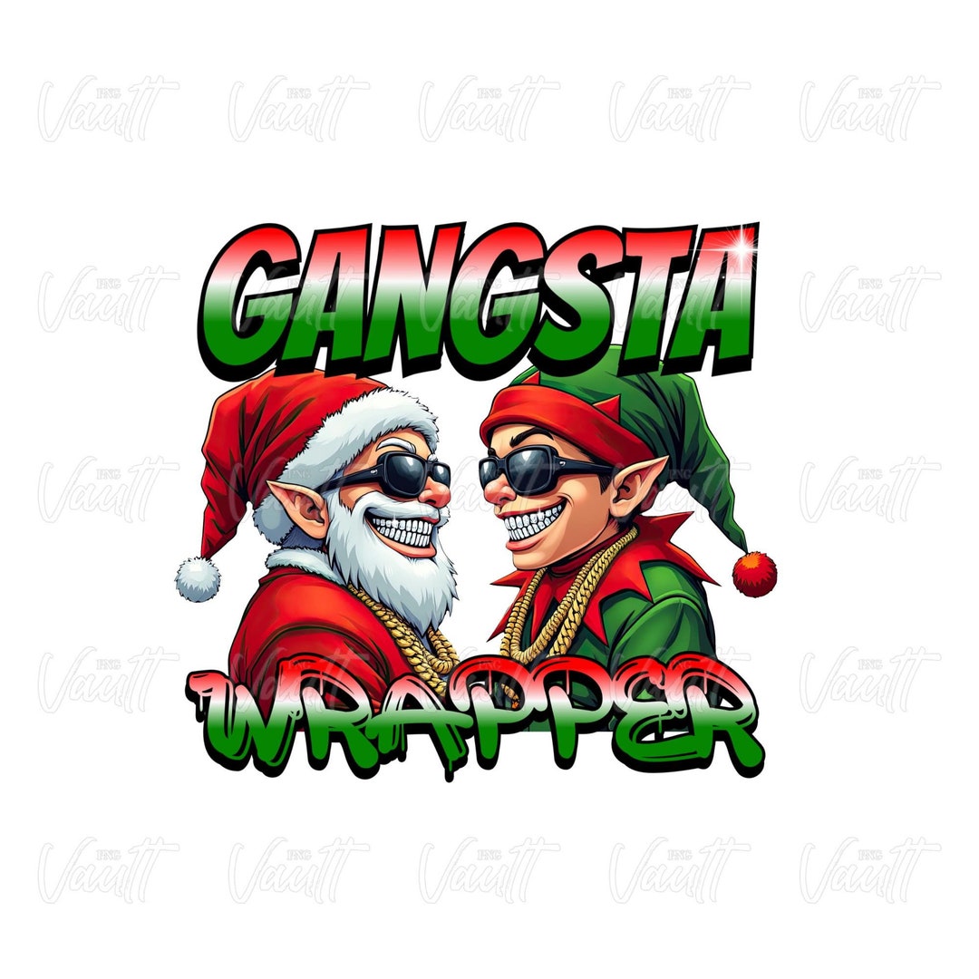 PNG Christmas Gangsta Wrapper Funny Christmas Holiday PNG Designs Santa ...