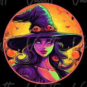 PNG NEON Witches Design Bundle Halloween Clipart Witch Designs PNG ...