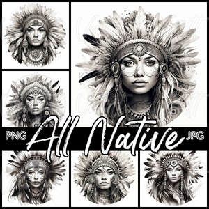 PNG JPG Indian Native American Design Bundle, Indian PNG, Native ...