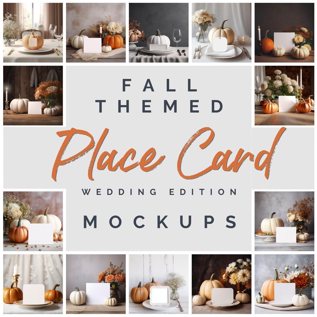 Place Card Mockup Fall Wedding Place Card Table Number Mock up Wedding ...