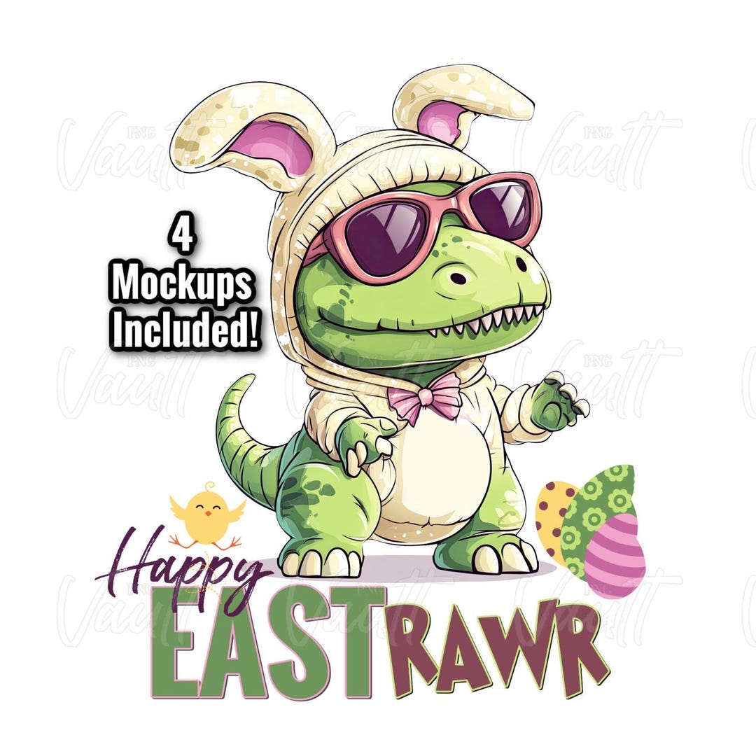 PNG Easter Bunny Dinosaur T Rex Easter Design Happy Easter PNG Kid ...