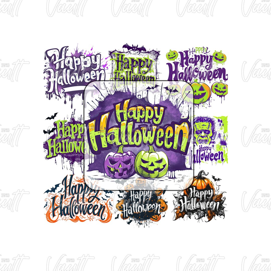 PNG Happy Halloween Bundle Halloween PNG Designs Spooky Season October ...
