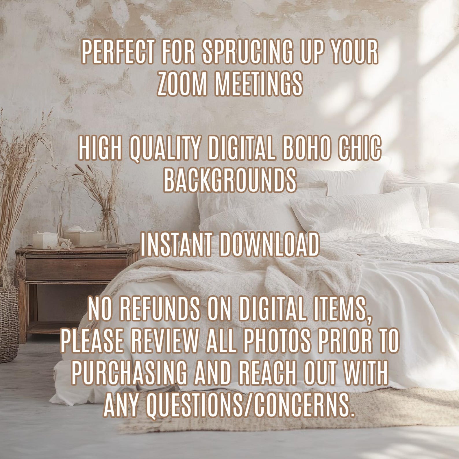 BOHO Zoom Background | Office Pack for Virtual Meetings, Digital ...