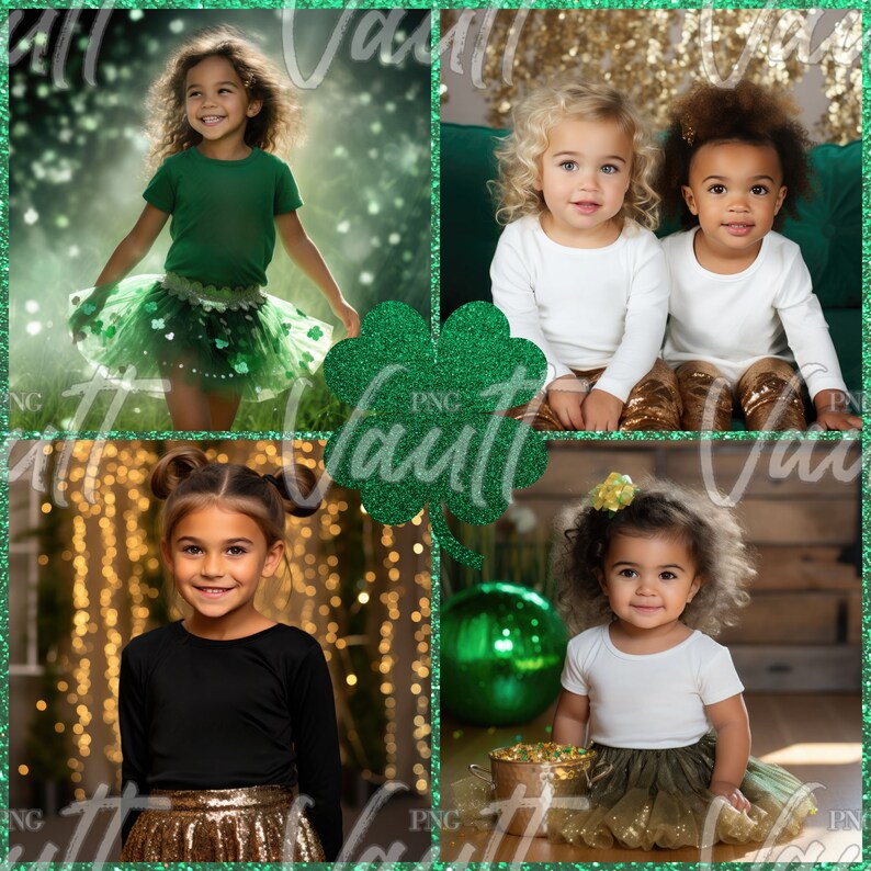 St Patty Day Kids Mockups Kids Boy Girl Tshirt Mock Ups St. Patricks ...