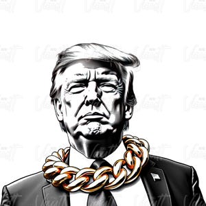 Trump PNG Gold Chain Donald Trump 2024 MAGA Design Trump Patriotic ...