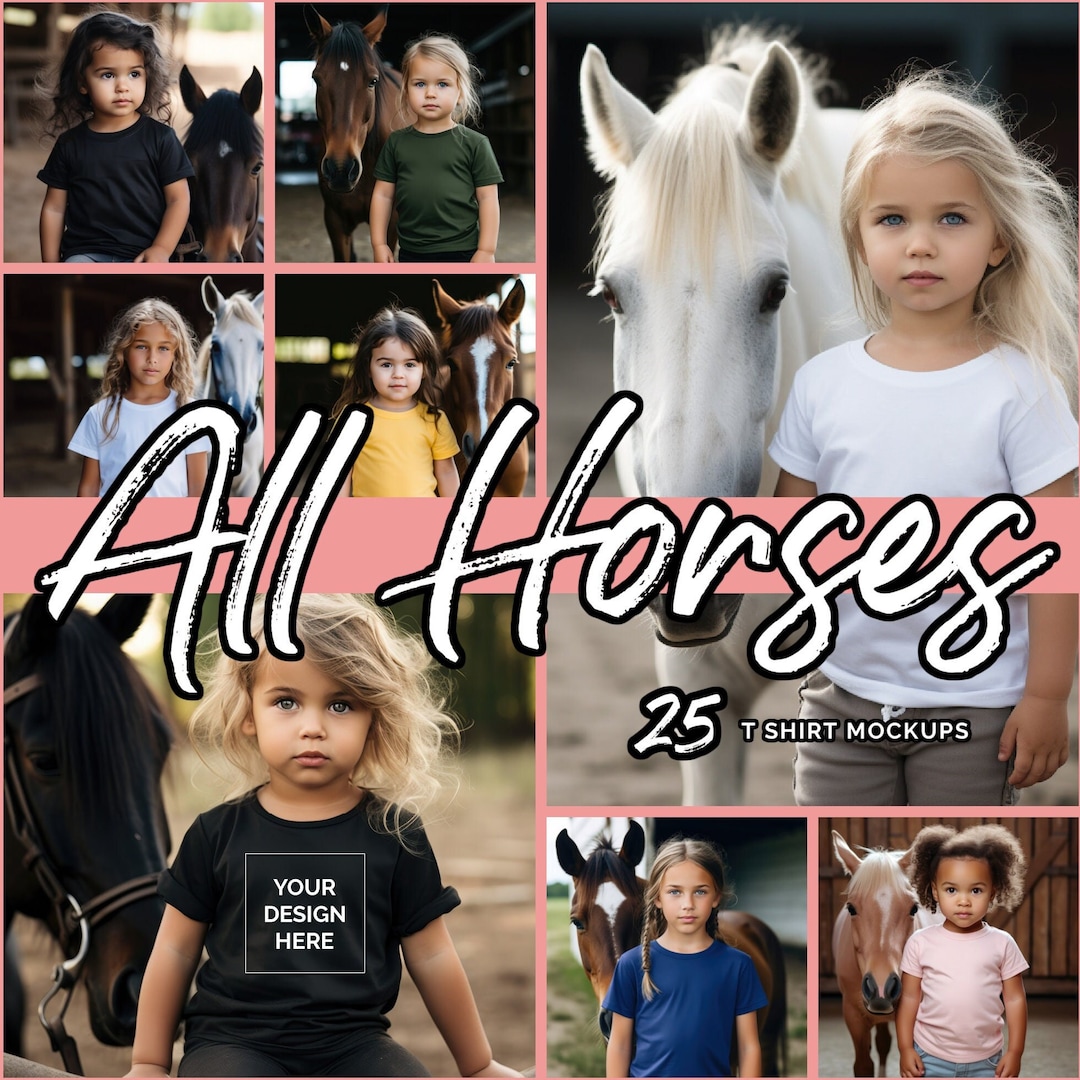 25 Mockups Horse Theme Animal T Shirt Farm Mock up Mockup Woman and ...