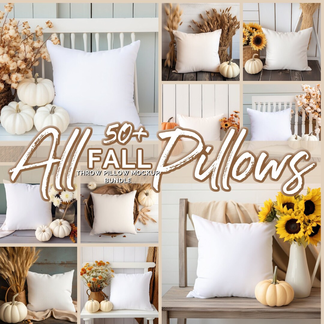 50+ Fall Throw Pillow Mockup Pillow Mock up Bundle Throw Pillow Mock up ...