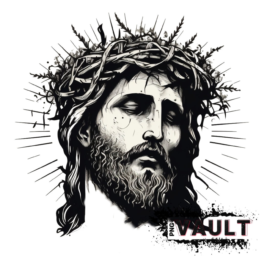 Jesus PNG Digital Jesus Crown of Thorns Jesus Design Jesus Crying Png ...