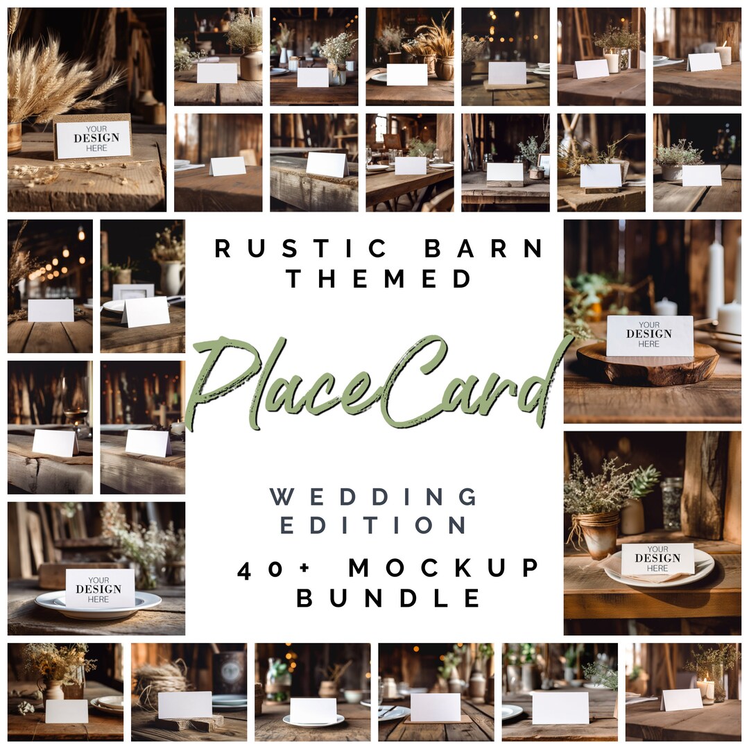 Place Card Mockup for Wedding Rustic Name Card Table Name Card Mockup ...