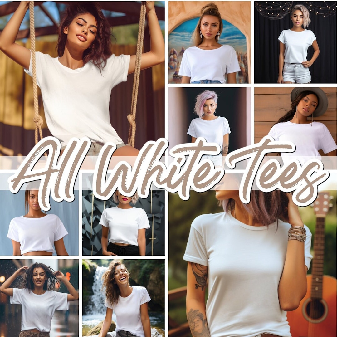 Mockups White T Shirt Mock up Bundle Women, Womens Tshirt Mockups ...