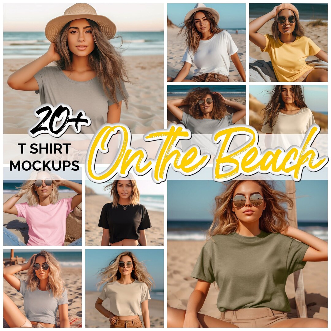 20 Beach Mockup T Shirt Bundle Womens Mockup Template Womens - Etsy