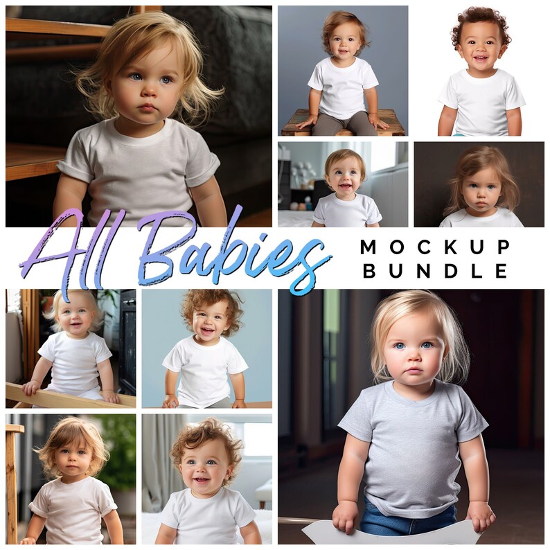 11 Baby Mockup Bundle Tshirts Kids Mock Ups Bundle Toddler - Etsy