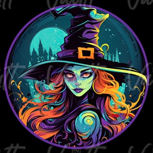 PNG NEON Witches Design Bundle Halloween Clipart Witch Designs PNG ...