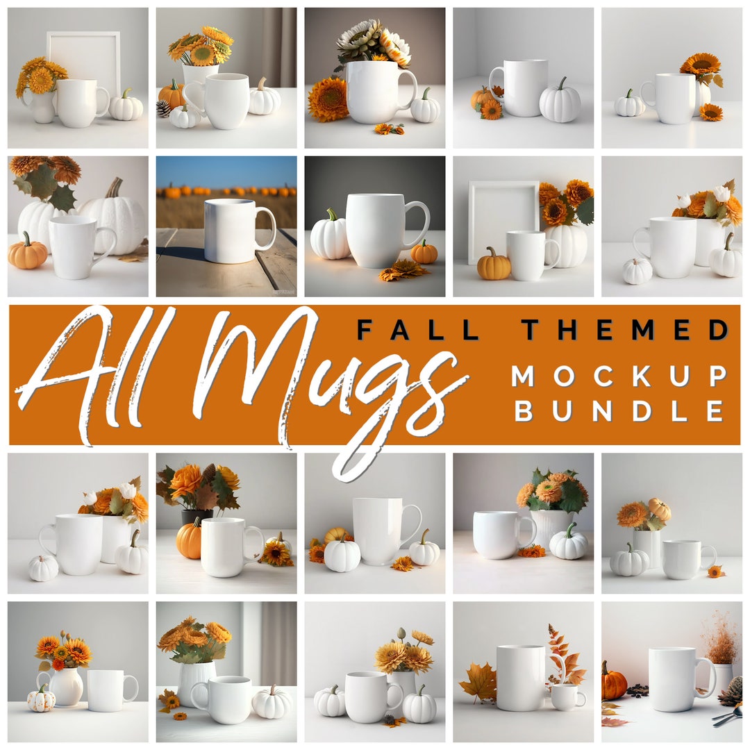 Mug Mockup Bundle -all Fall Themed 20 Mock Ups - Fall Designs - Pumpkin ...