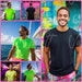 Mens Neon T Shirt Mockup Bundle Fluorescent T Shirt Mock up Safety ...