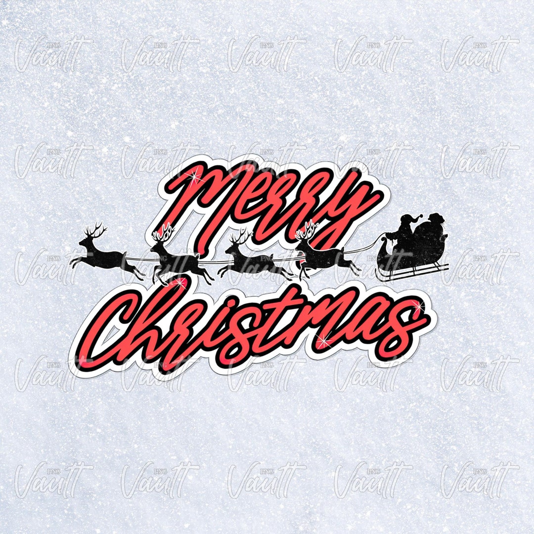 PNG Merry Christmas Design Santa & Reindeer Image | Santa Sleigh Flying ...