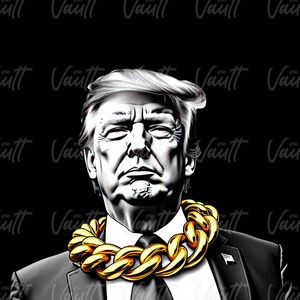 Trump PNG Gold Chain Donald Trump 2024 MAGA Design Trump Patriotic ...