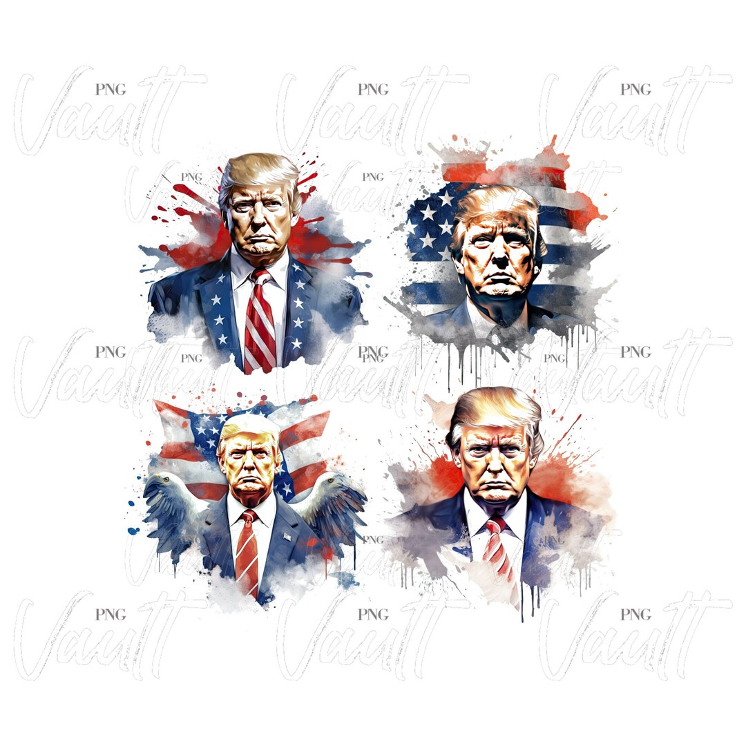 PNG Donald Trump Portrait Face Sublimation Abstract Designs Patriotic ...