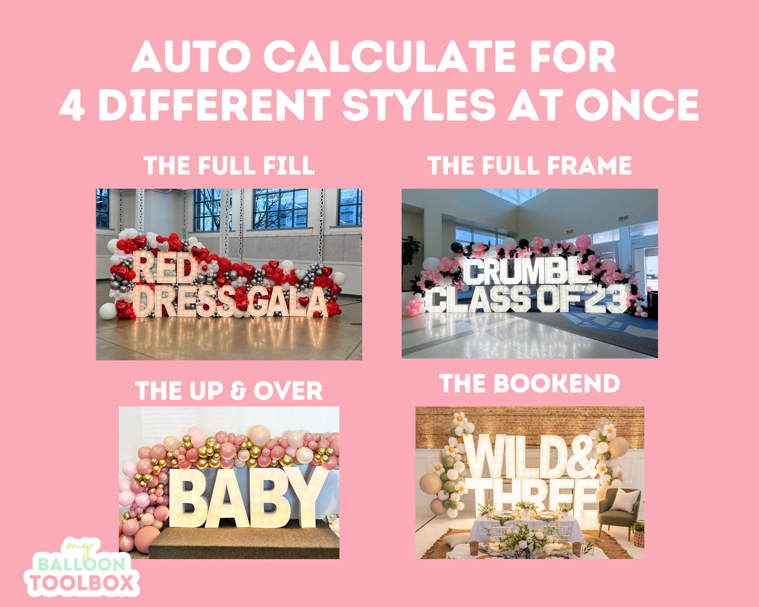 Balloon Calculator for Marquee Letter Stylings | Balloon Quantity ...
