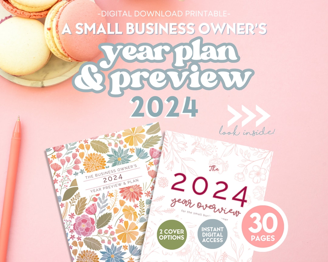 2024 Year Overview Planner for the Small Business Owner | Yearly ...