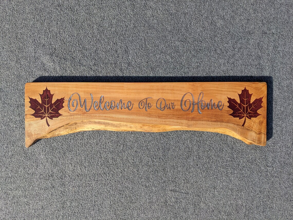 Live Edge Maple Sign welcome to Our Home - Etsy