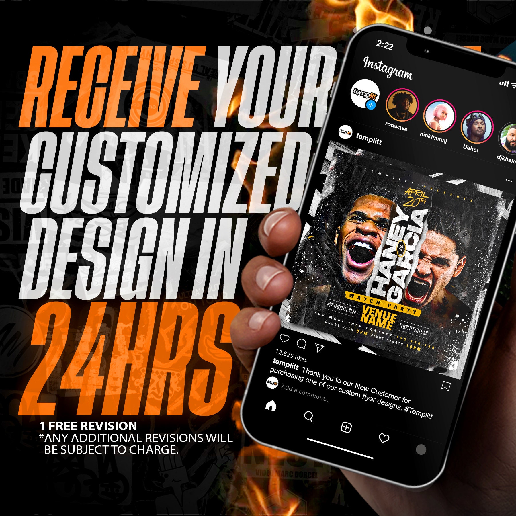 Boxing Watch Party Flyer, Premade Flyer Template, Event Flyer, Night ...