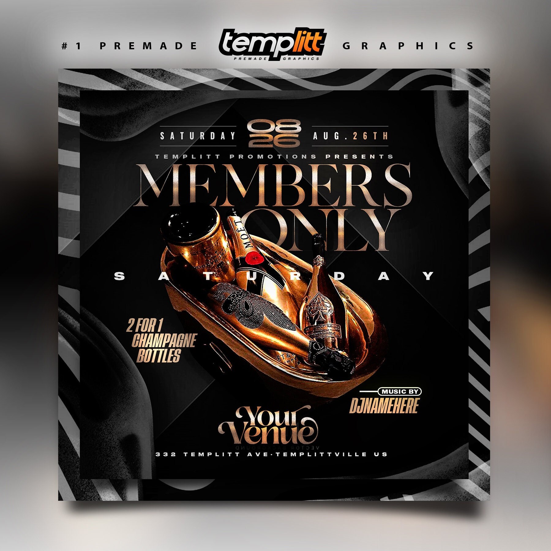 Saturday Party Flyer, Premade Flyer Template, Event Flyer, Night Club ...