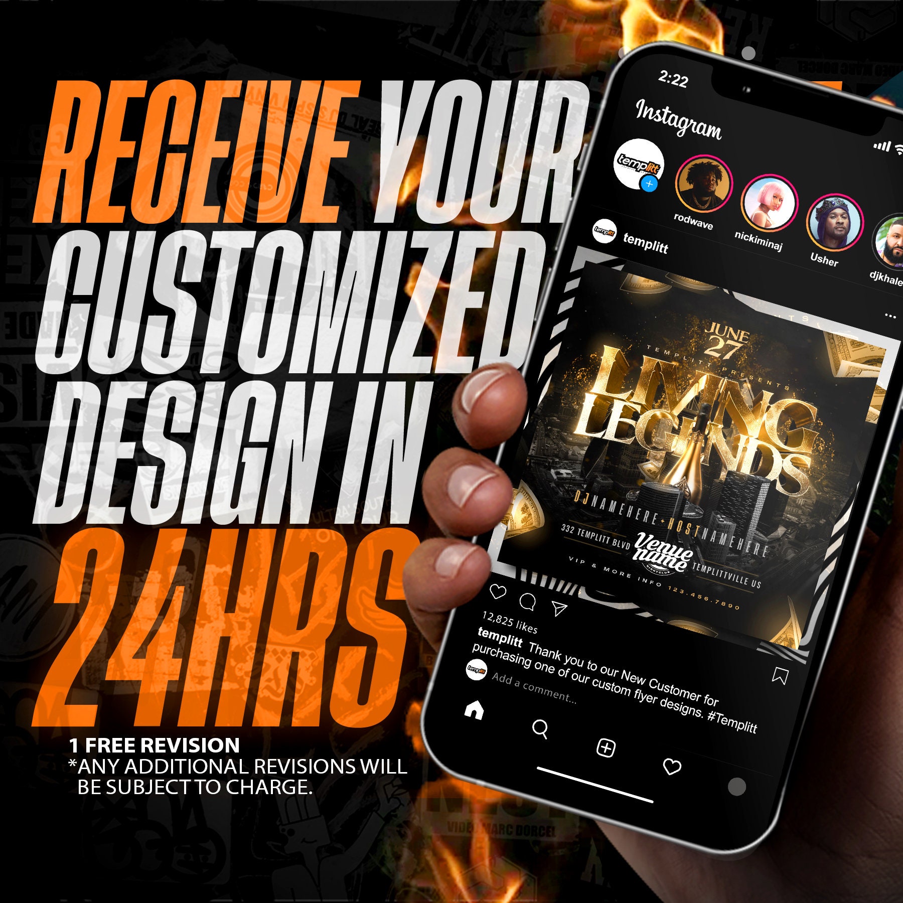 Living Legends Party Flyer, Premade Flyer Template, Event Flyer, Night ...