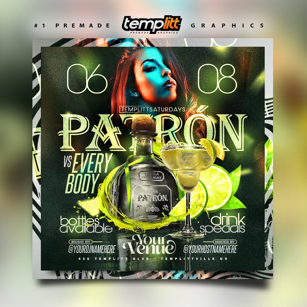 Patron Party Flyer, Premade Flyer Template, Event Flyer, Night Club ...