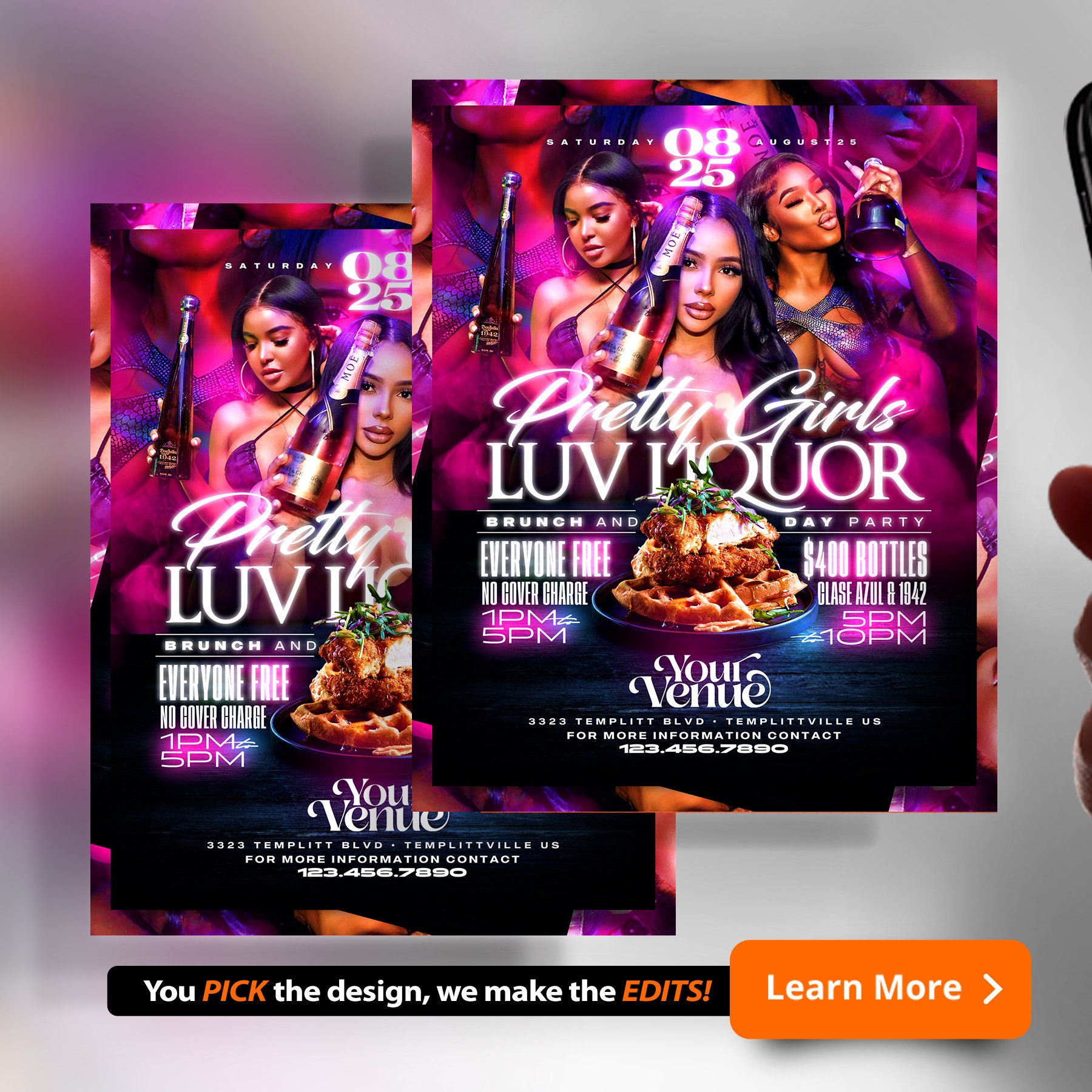Pretty Girls Love Liquor Party Flyer, Premade Flyer Template, Event ...