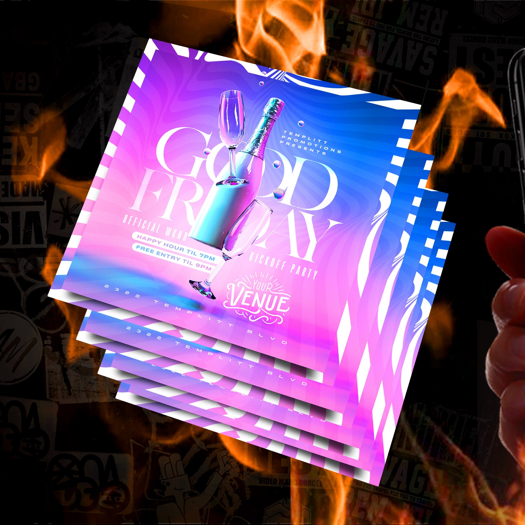 Good Friday Party Flyer, Premade Flyer Template, Event Flyer, Night ...