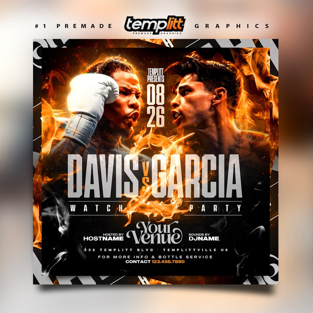 Boxing Watch Party Flyer, Premade Flyer Template, Event Flyer, Night ...