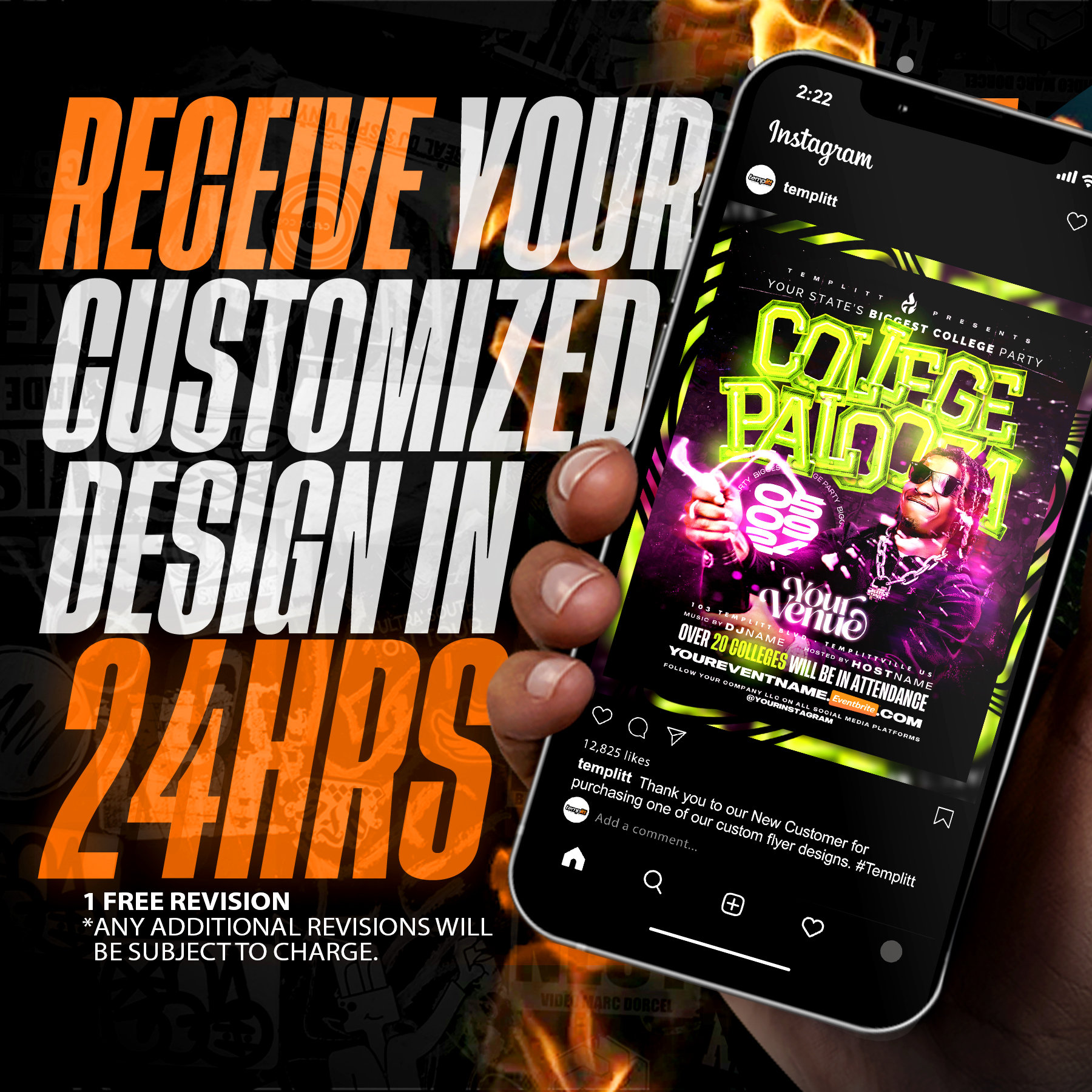 College Party Flyer, Premade Flyer Template, Event Flyer, Night Club ...