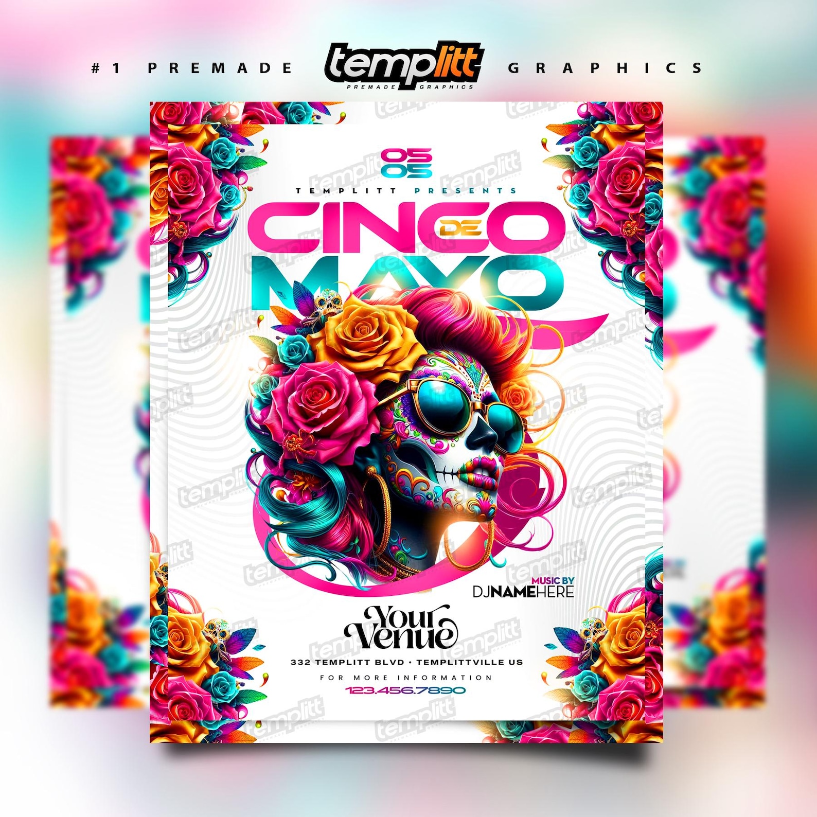 Cinco De Mayo Party Flyer, Premade Flyer Template, Event Flyer, Night ...