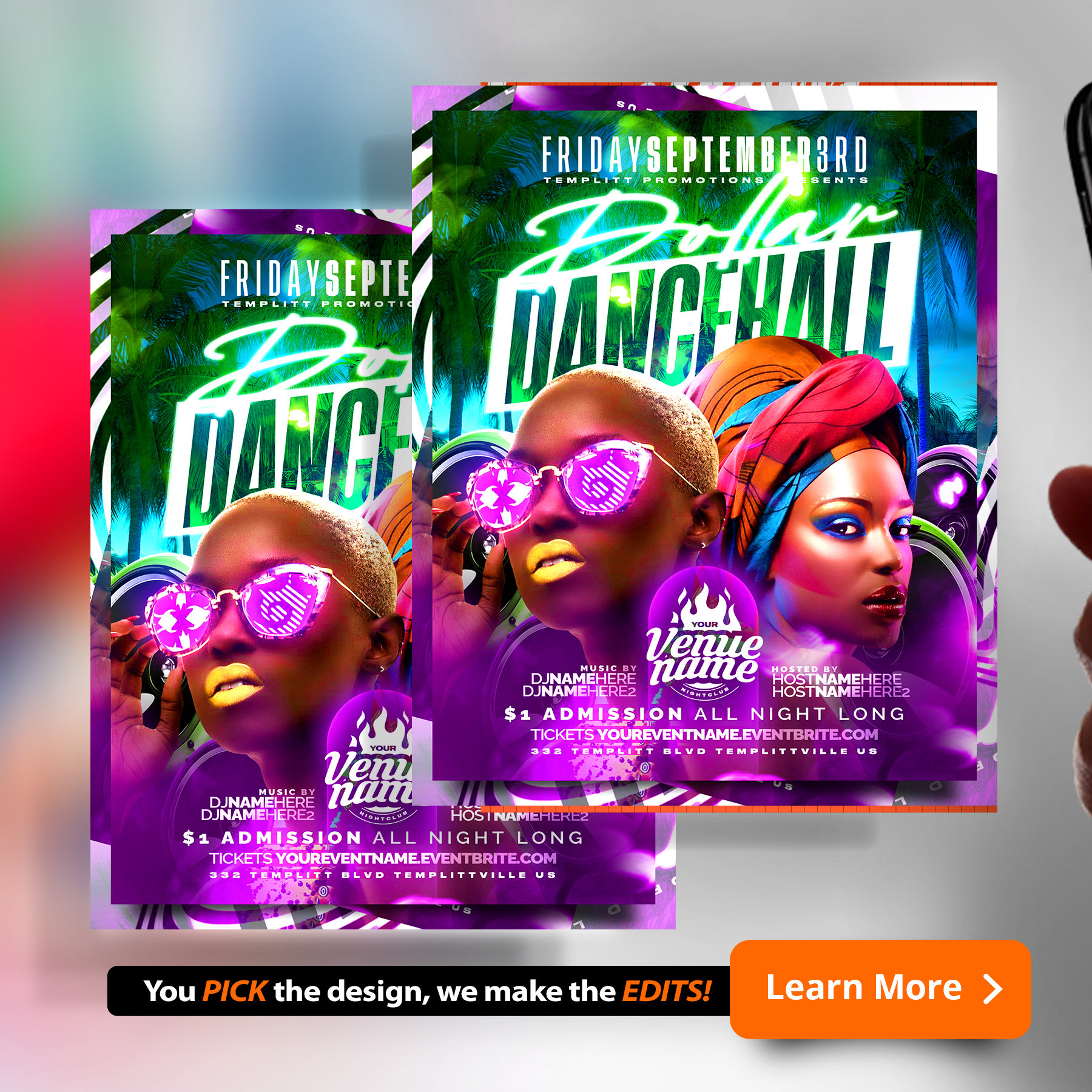 Dancehall Party Flyer, Premade Flyer Template, Event Flyer, Night Club ...