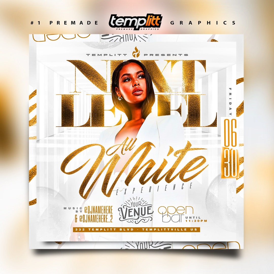 All White Party Flyer, Premade Flyer Template, Event Flyer, Night Club ...